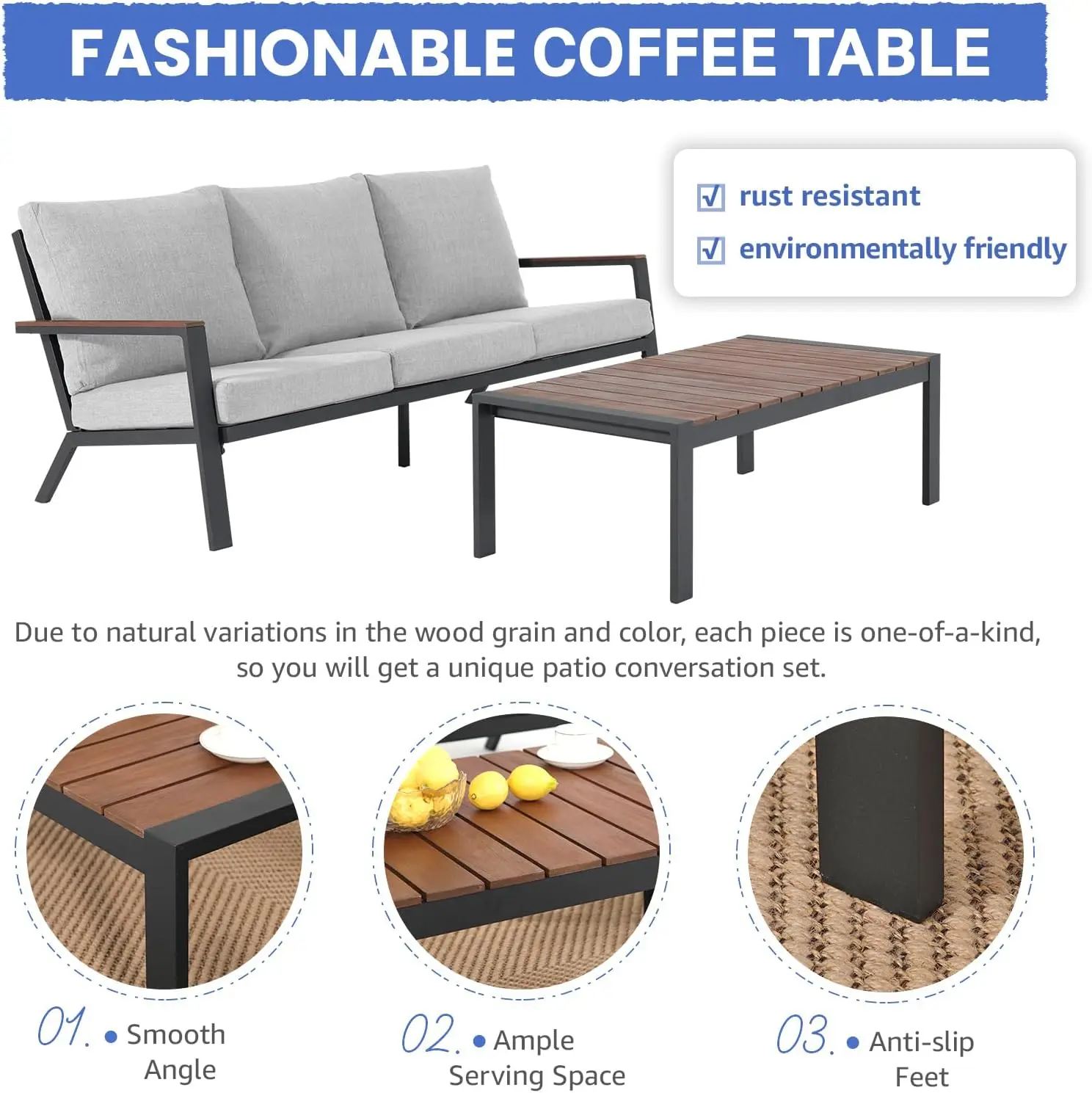 Soleil-Jardin-Aluminum-Patio-Furniture-Set-with-FSC-Certified-Solid ...