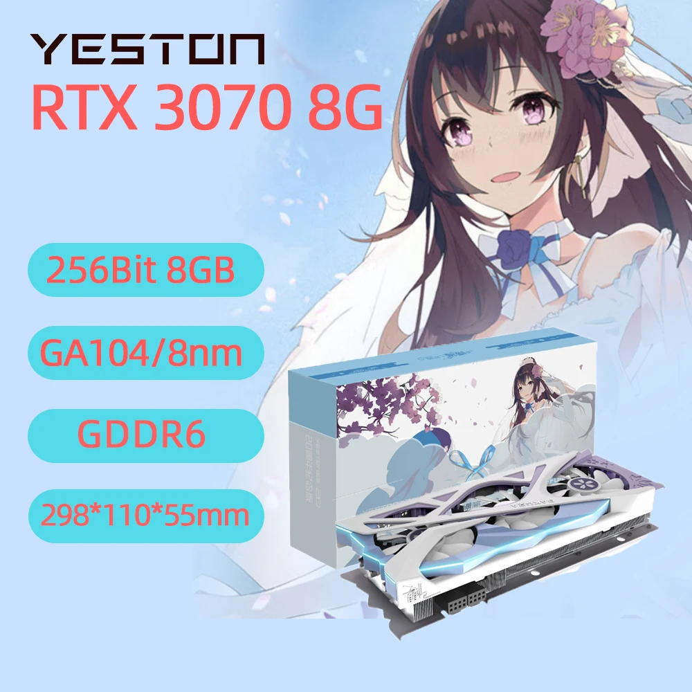 YESTON-GeForce-RTX-3070-8G-GDDR6-Graphice-Card-256bit-8-Pin-2-1500GHz ...