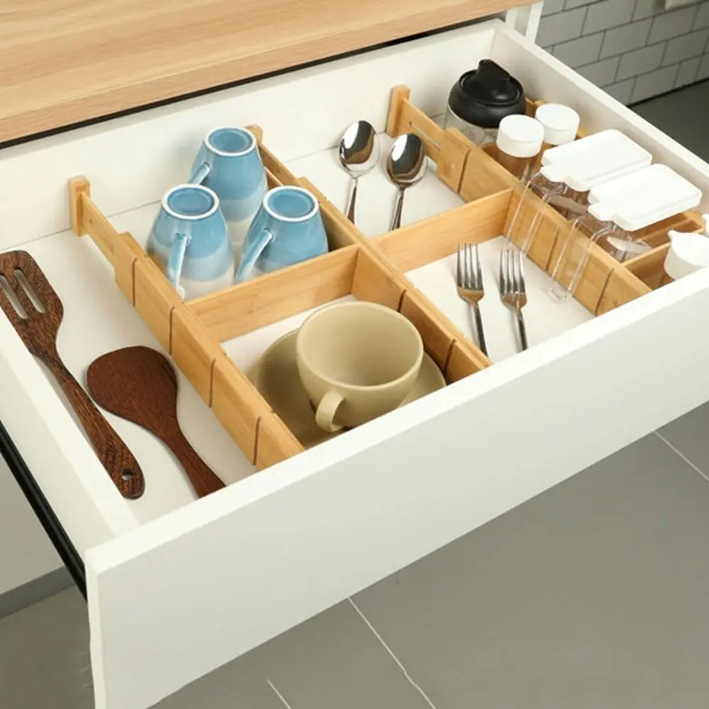 4Pcs-Bamboo-Drawer-Dividers-Organizer-with-6-Extra-Mini-Dividers-Spring ...