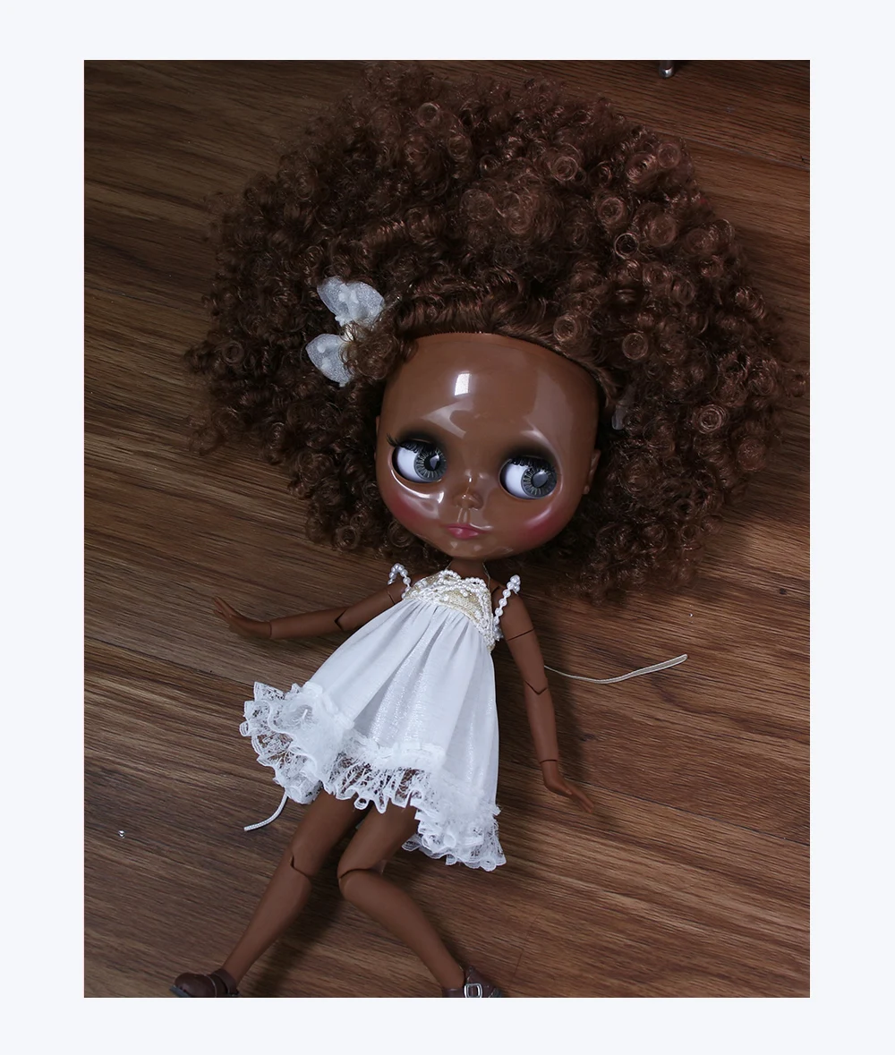 Sutton – Premium Custom Neo Blythe Doll with Brown Hair, Black Skin ...
