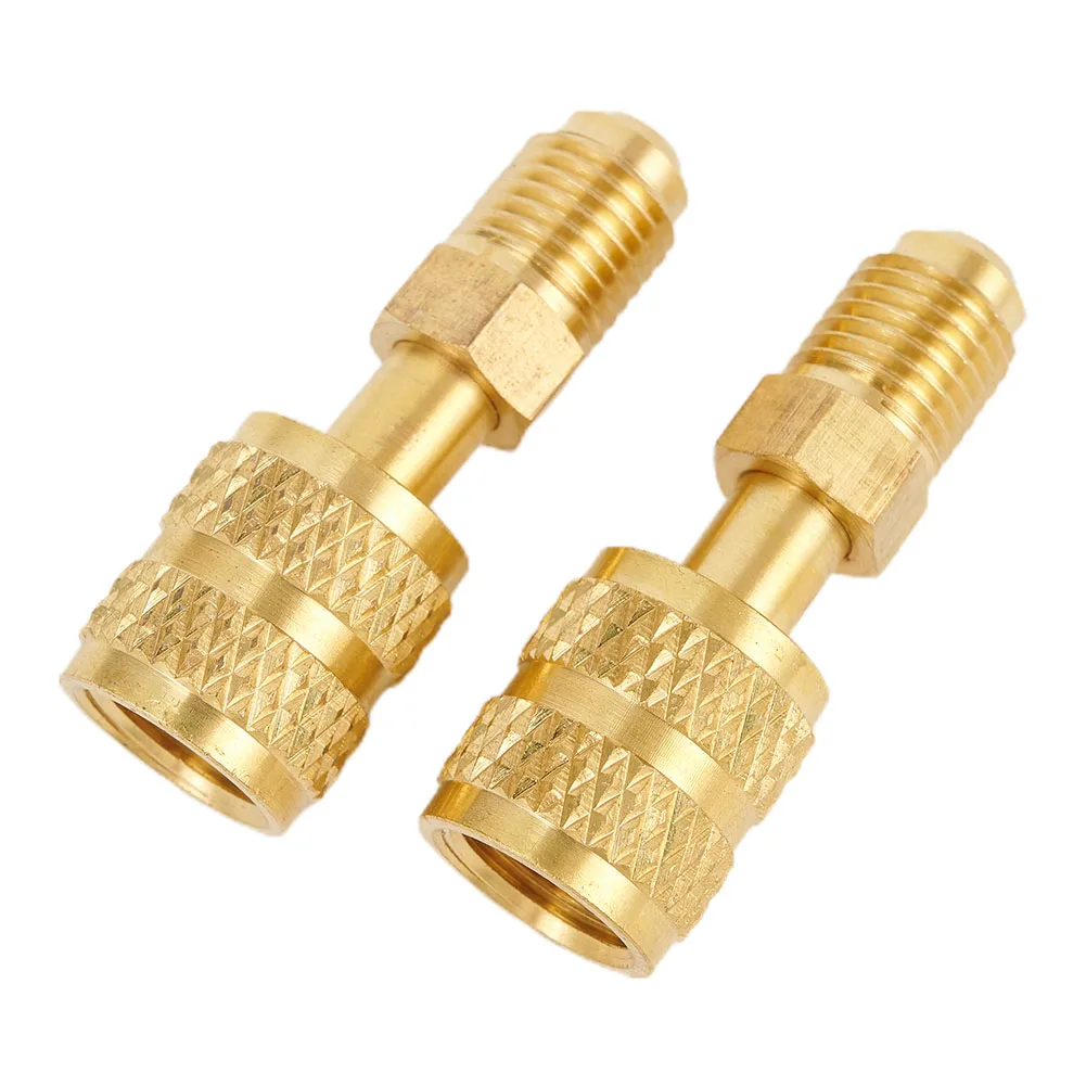 2pcs Brass R410a Adapters Female 5/16\" SAE Male 1/4\" SAE For R22 ...