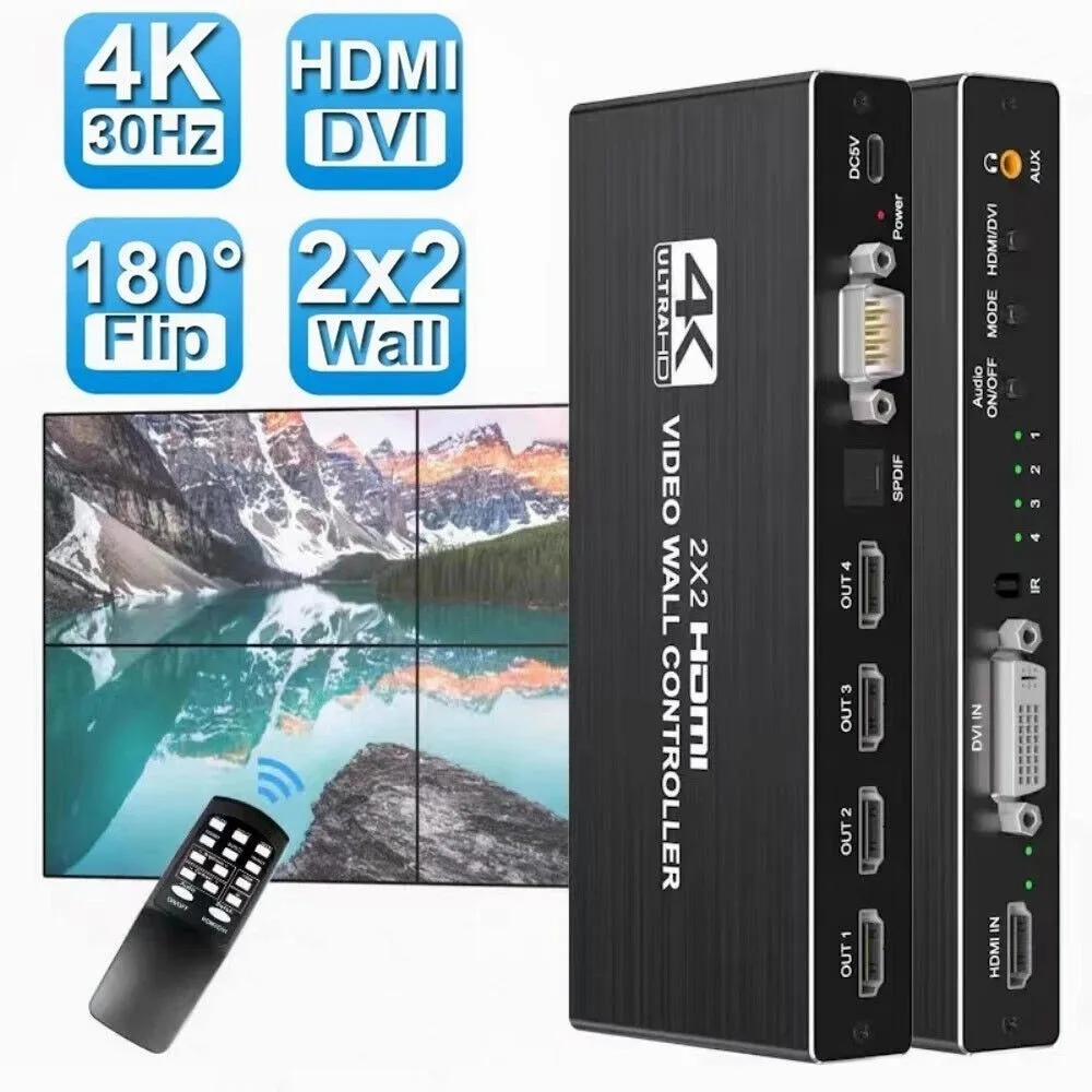 4K-HDMI-Video-wall-controller-2x2-HDMI-DVI-Video-wall-Processor-1X2-1X4 ...