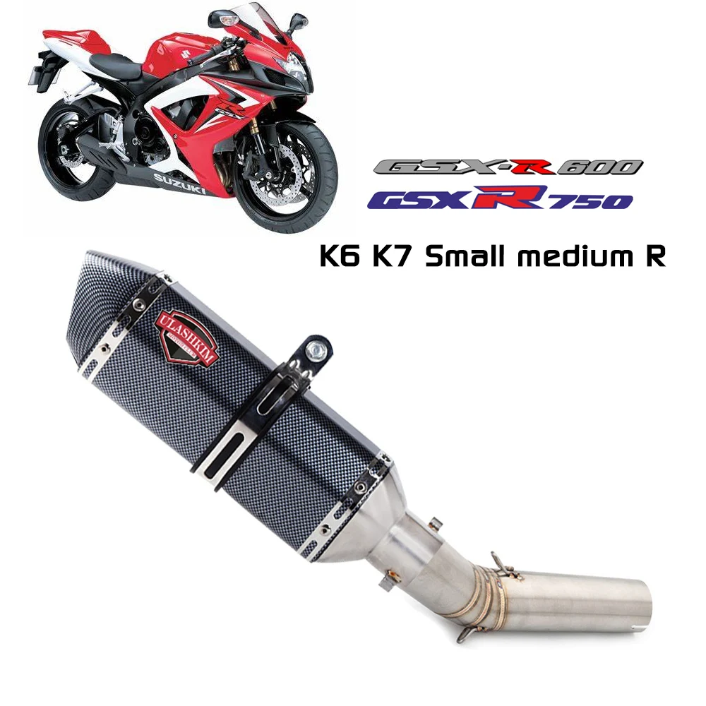 Motorcycle Full Exhaust Middle Pipe Slip On For Suzuki GSXR600 Gsxr700 ...