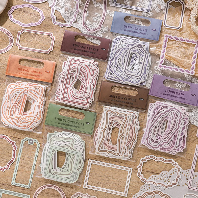 Yoofun-30pcs-Vintage-Frame-Stickers-Junk-Journal-Scrapbooking ...