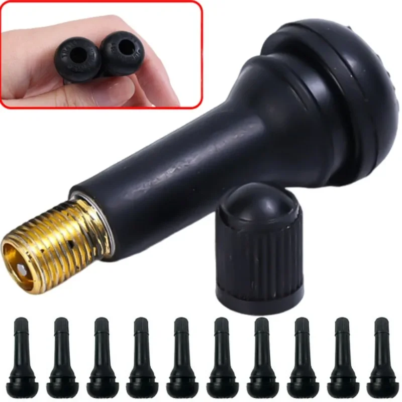 TR414 Tubeless Car Wheel Tire Valve Stems with Caps Tyre Rubber Valves ...