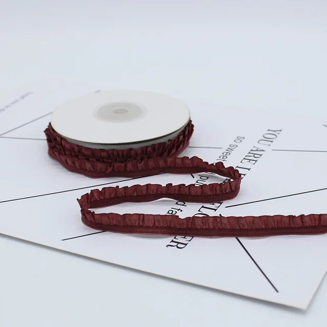 5Yard Frilly Lace Trim Elastics Pure Black White Bands Stretch Frilly ...