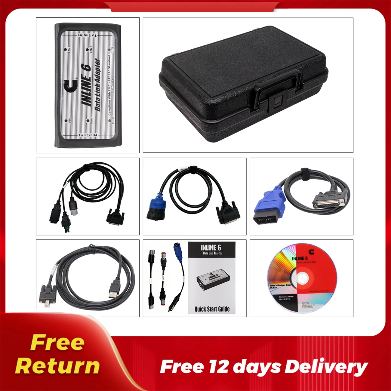 For-Commins-Inline-6-Data-Link-Adapter-Heavy-Duty-Truck-Diagnostic-Tool ...