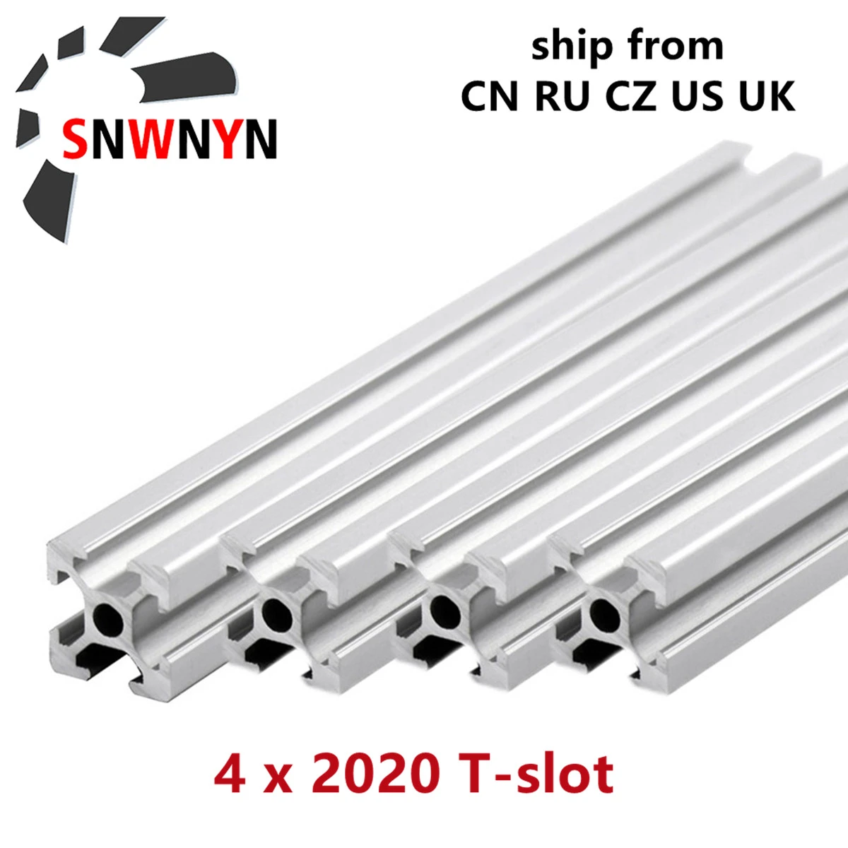 4pc 2020 Aluminum Profile Extrusion T Slot EU Standard 100 200 300 500 ...