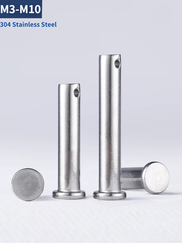 3M-M4-M5-M6-M8-M10-304-Stainless-Steel-Shaft-Flat-Head-With-Hole-Pin ...