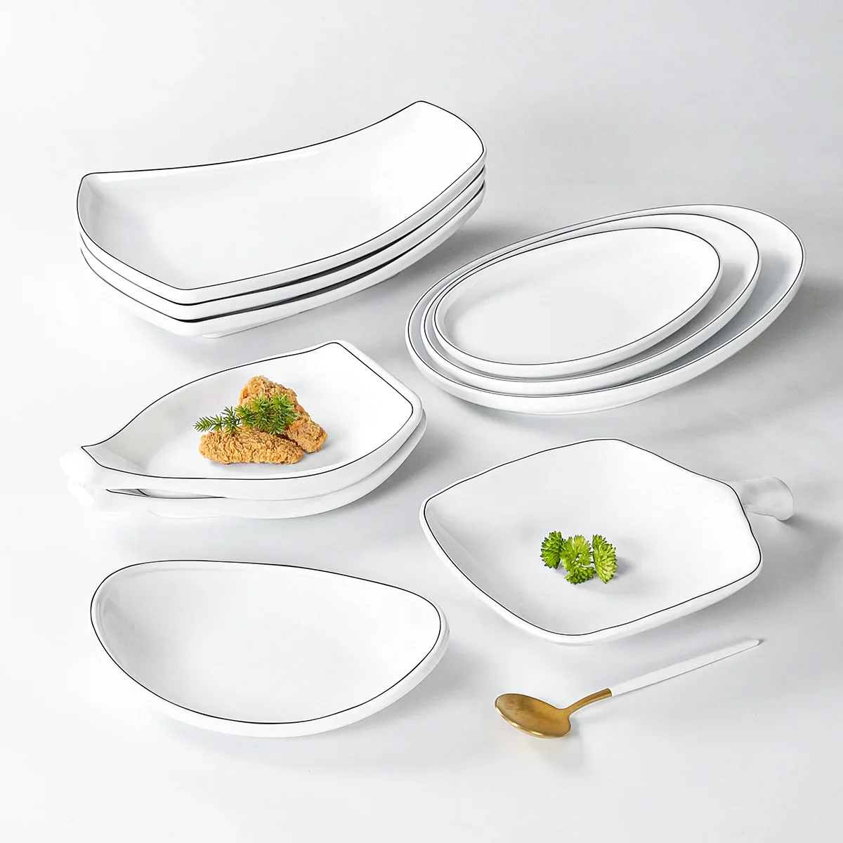 Simple-Melamine-Dinner-Plates-Hotel-Restaurant-Tableware-Imitation ...