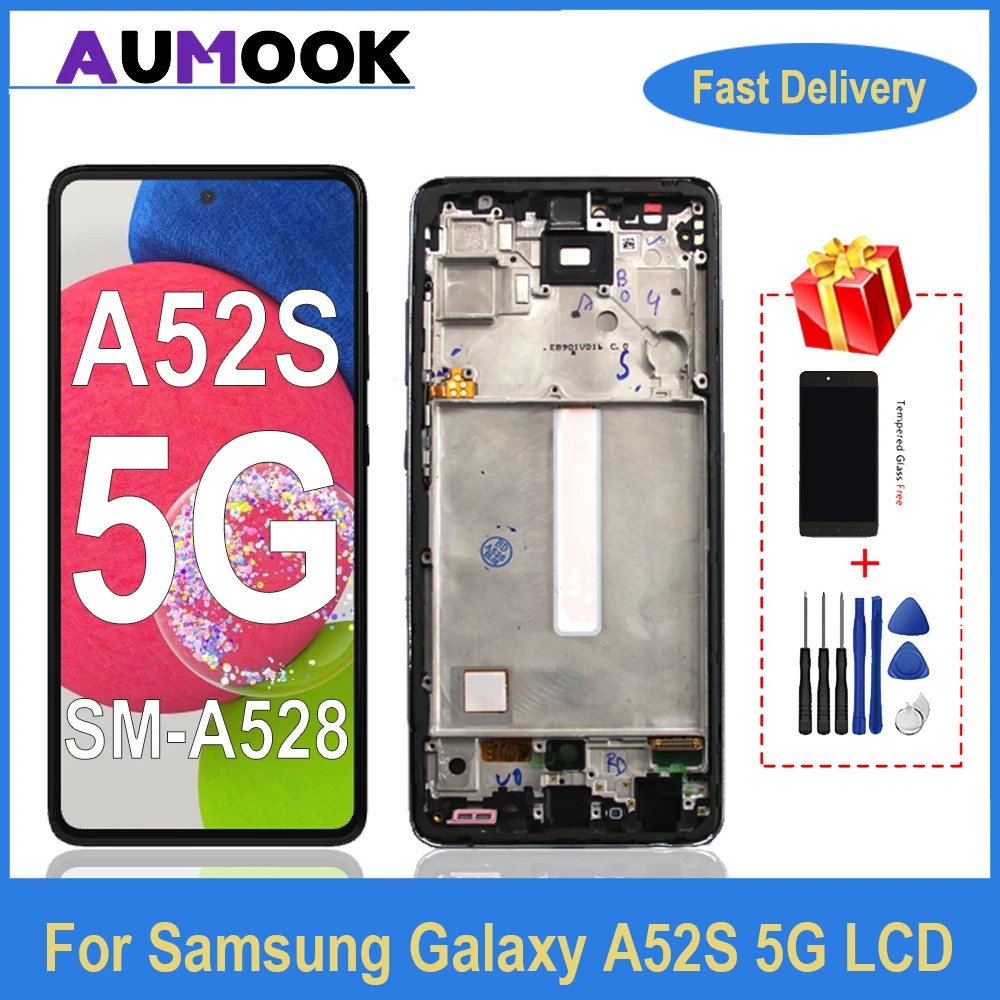 AMOLED-Display-For-Samsung-Galaxy-A52s-5G-A528-A528B-A528M-A528B-DS-LCD ...