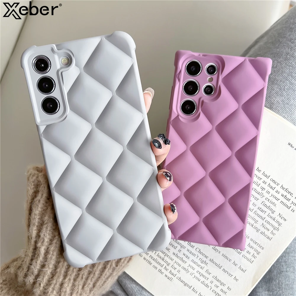 Luxury-3D-Diamond-Lattice-Matte-Soft-Silicone-Phone-Case-For-Samsung ...