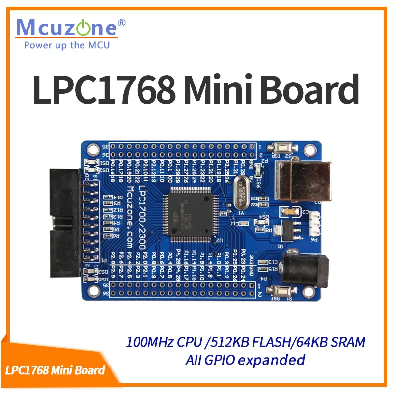 LPC1768-Mini-Board-100MHz-Cortex-M3-USB-EMAC-UART-SPI-I2C-ADC-DAC-SD ...