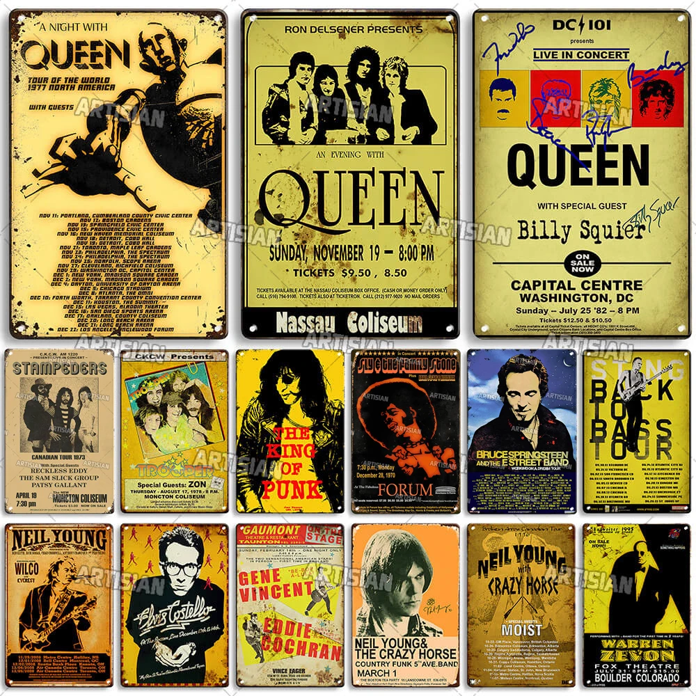 ARTISIAN-Rock-Music-Metal-Tin-Sign-Nostalgic-Metal-Sign-Man-Cave-Home ...