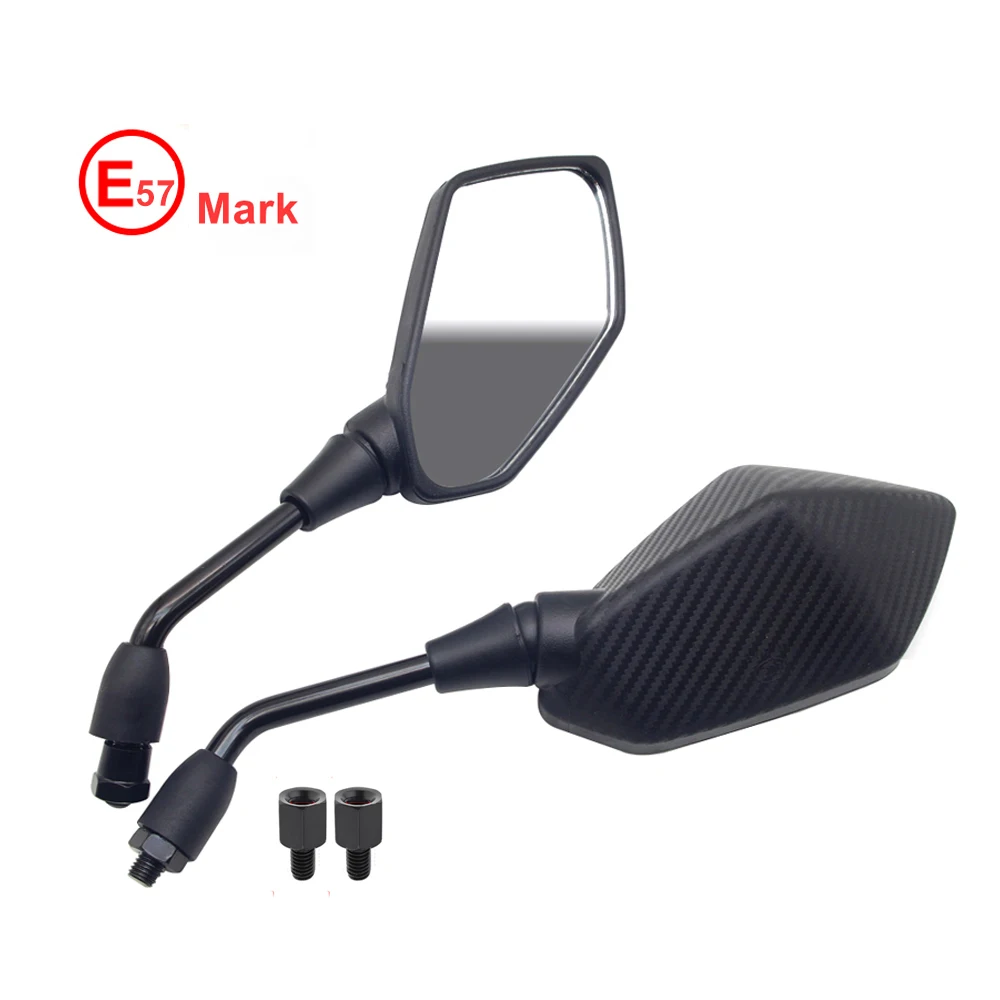 Universal 10mm Motorcycle Rearview Mirrors Black Scooter Moto Side ...