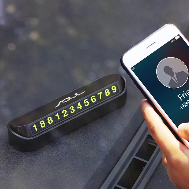 Car Temporary Parking Card Phone Number Card Plate Sticker for Kia Soul ...