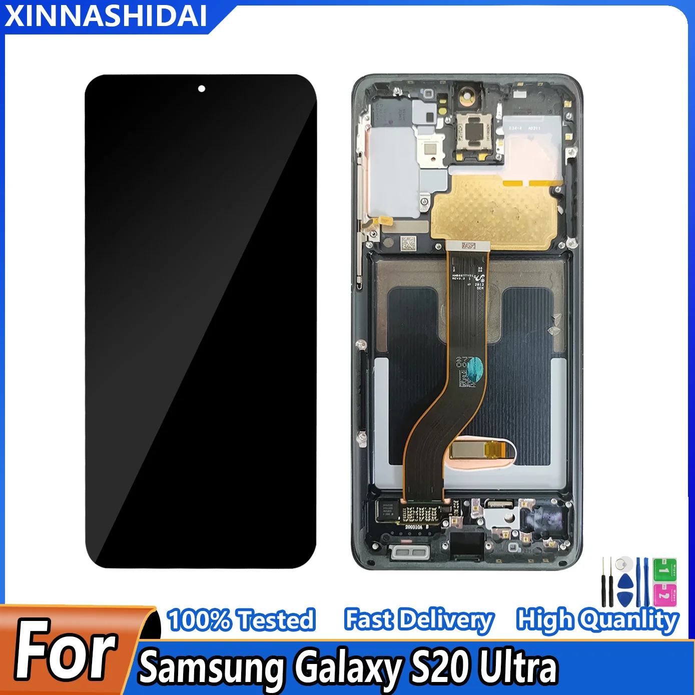 100% Tested AMOLED For Samsung Galaxy S20 Ultra LCD G988 G988F G988B/DS ...