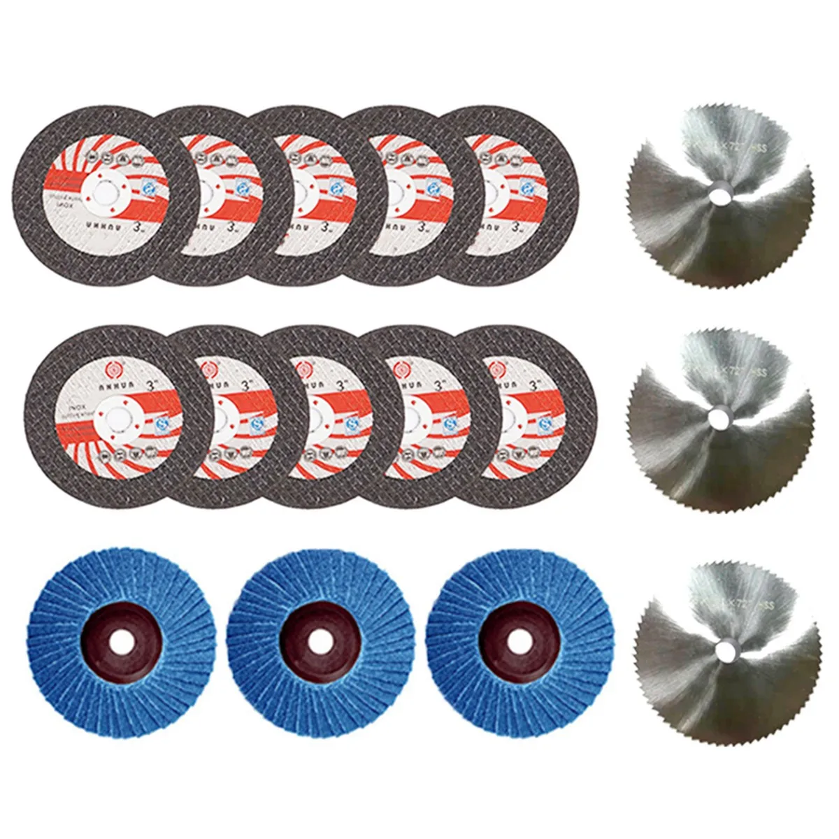 16Pcs-75X10Mm-Angle-Grinding-Wheel-Set-Wood-Metal-Cutting-Disc-HSS ...