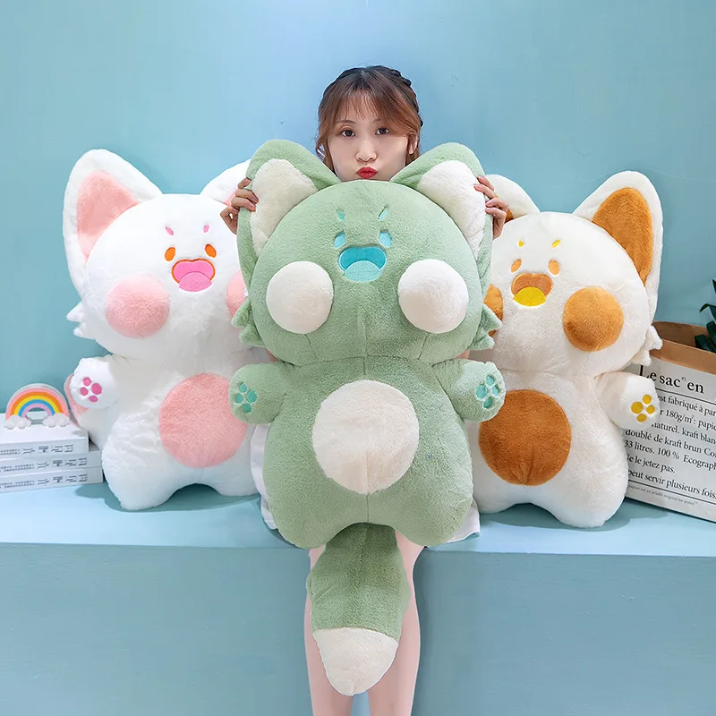 60cm Dudu Cat Doll Plush Toy Kawaii Fox Stuffed Plushie Soft Kitten ...