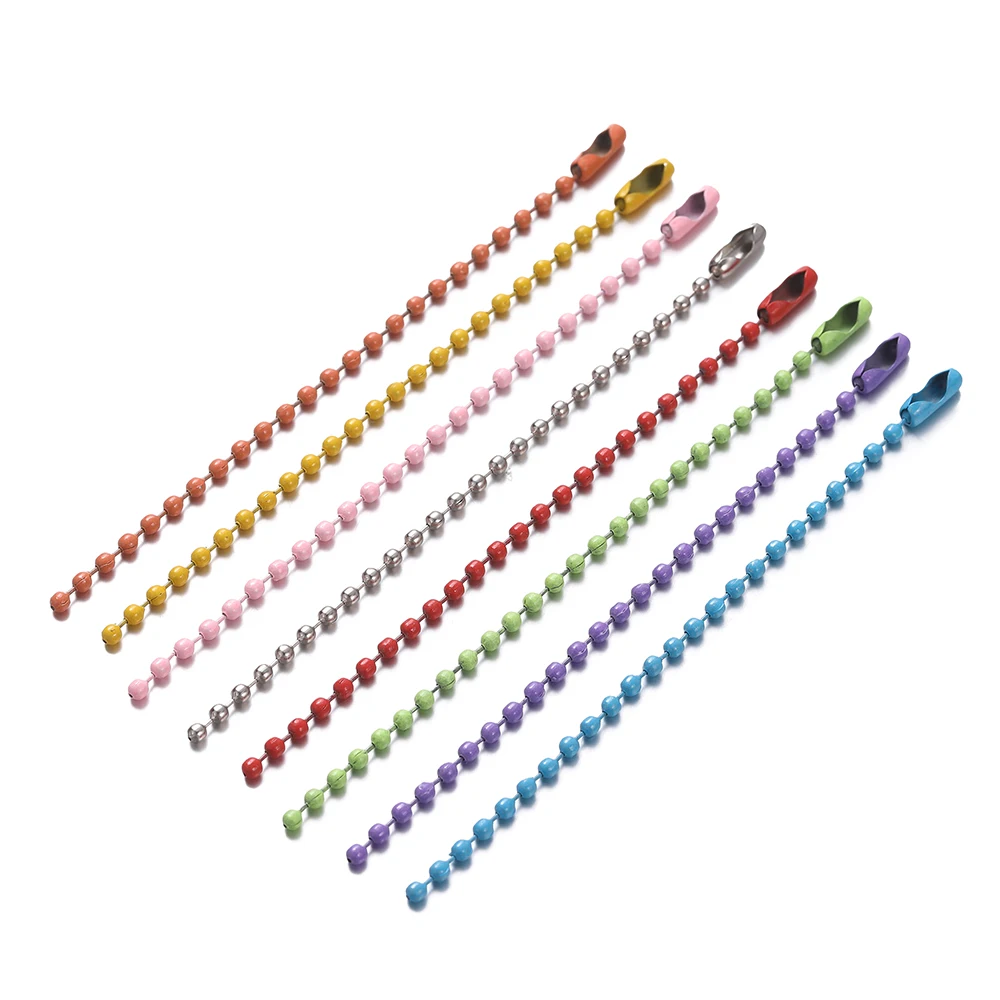 10-20Pcs-10cm-Colorful-Metal-Ball-Bead-Chains-Fits-Key-Chain-Dolls ...