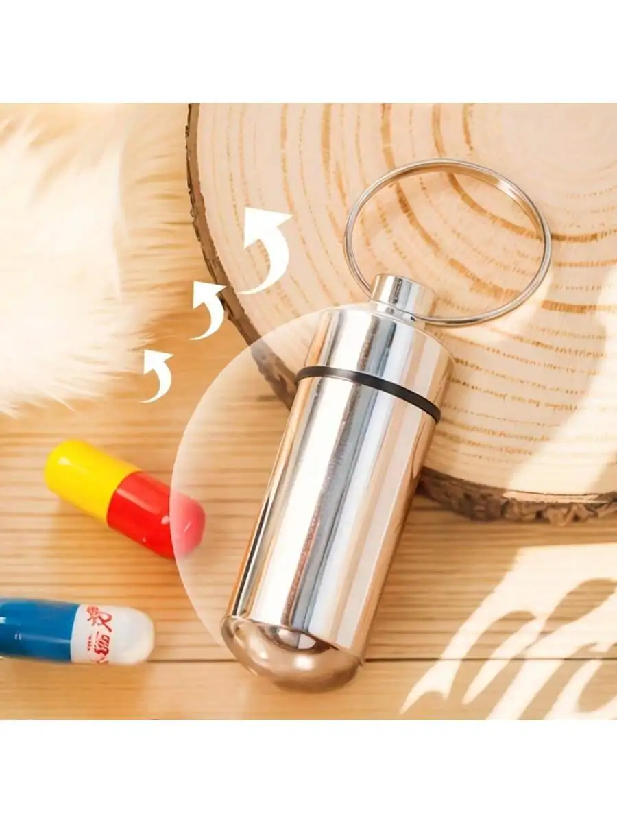 Portable Keychain Pill Holder, Waterproof Aluminum Alloy Medicine Box ...