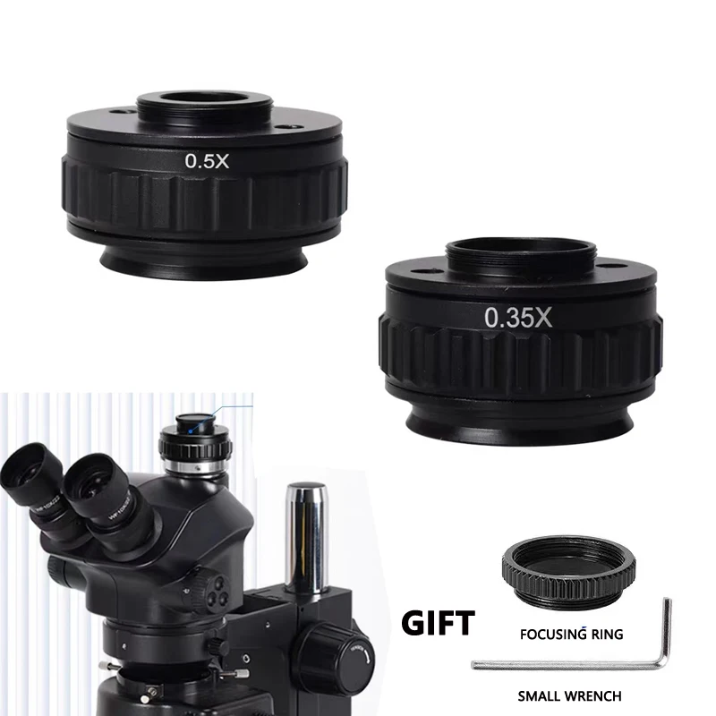 C-Mount-Adapters-Lens-0-35X-0-5X-CTV-For-Trinocular-Stereo-Microscope ...
