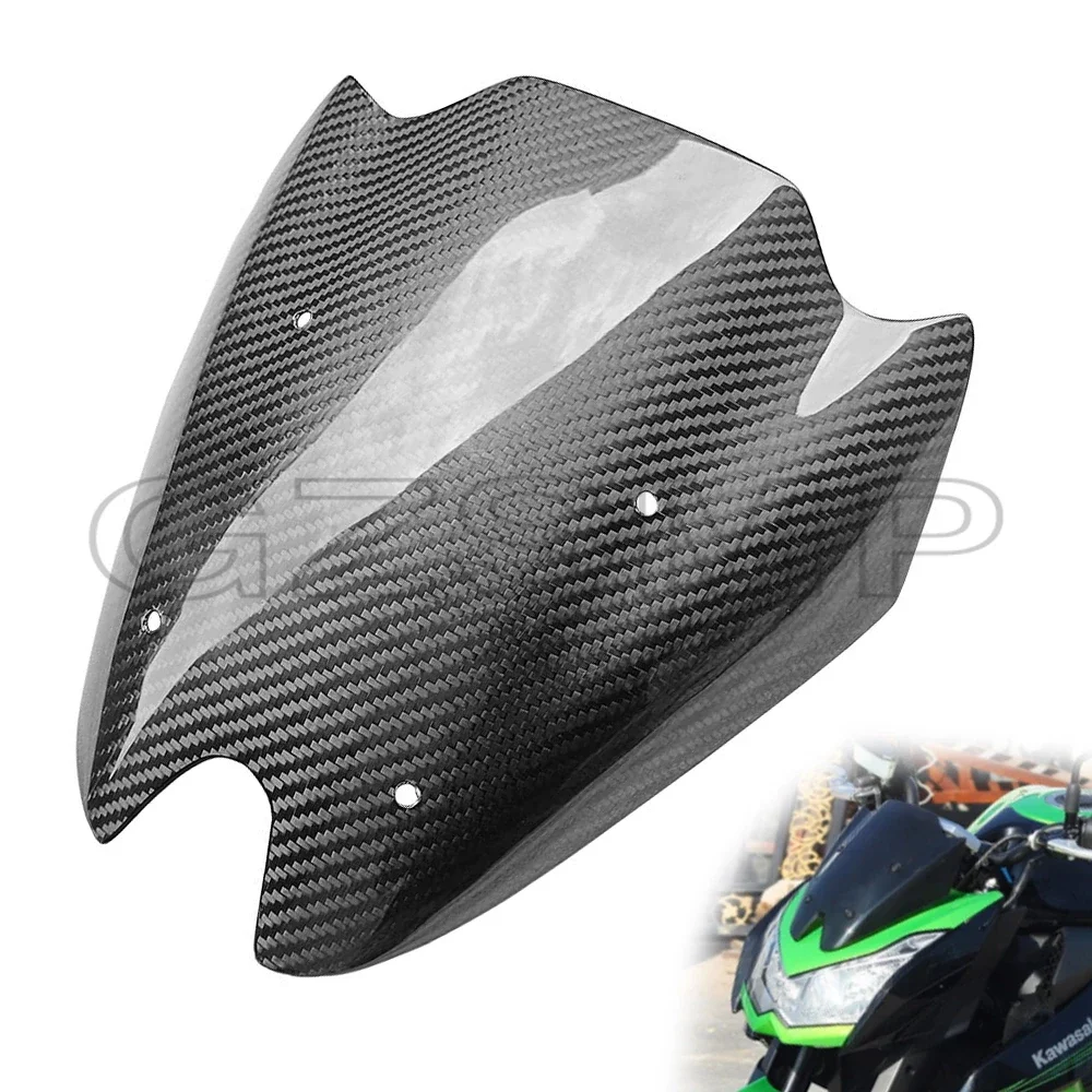 Real Carbon Fiber Windshield Windscreen Wind Screen fit for Kawasaki Z ...