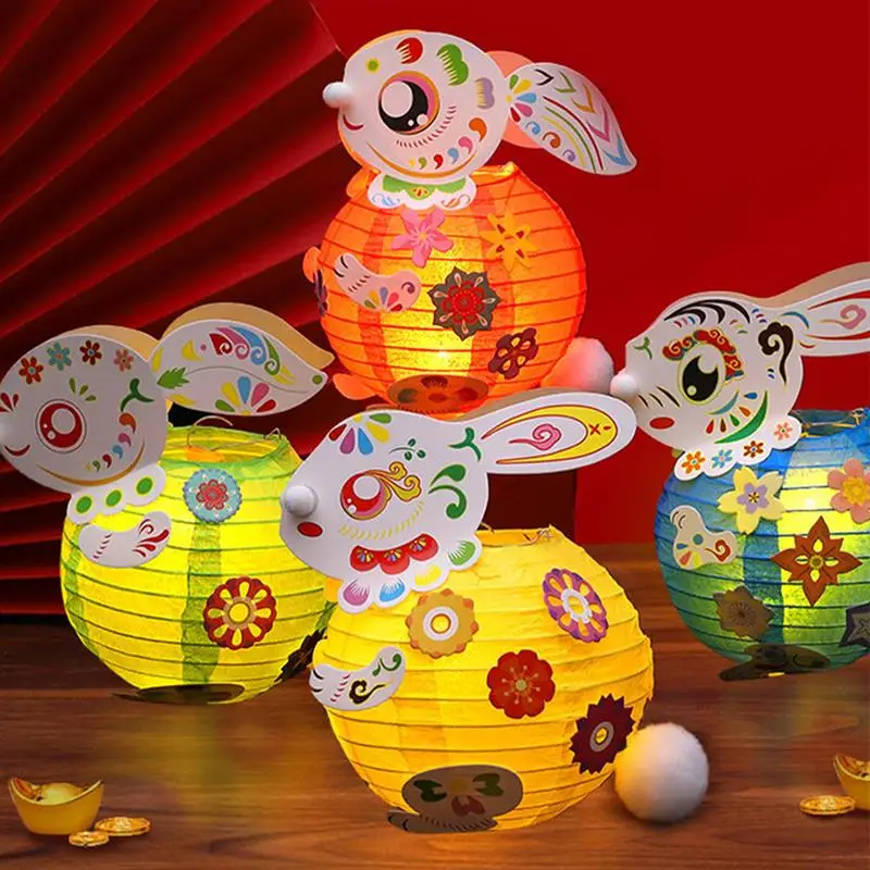 4pcs-Kindergarten-DIY-Festival-Lanterns-Kids-DIY-Handheld-Rabbit ...