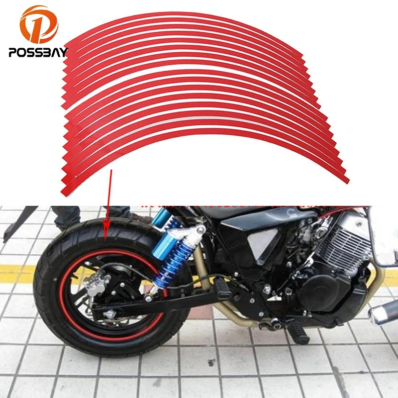 POSSBAY-Universal-Wheel-Sticker-Motorcycle-Car-DIY-17-19-Reflective ...