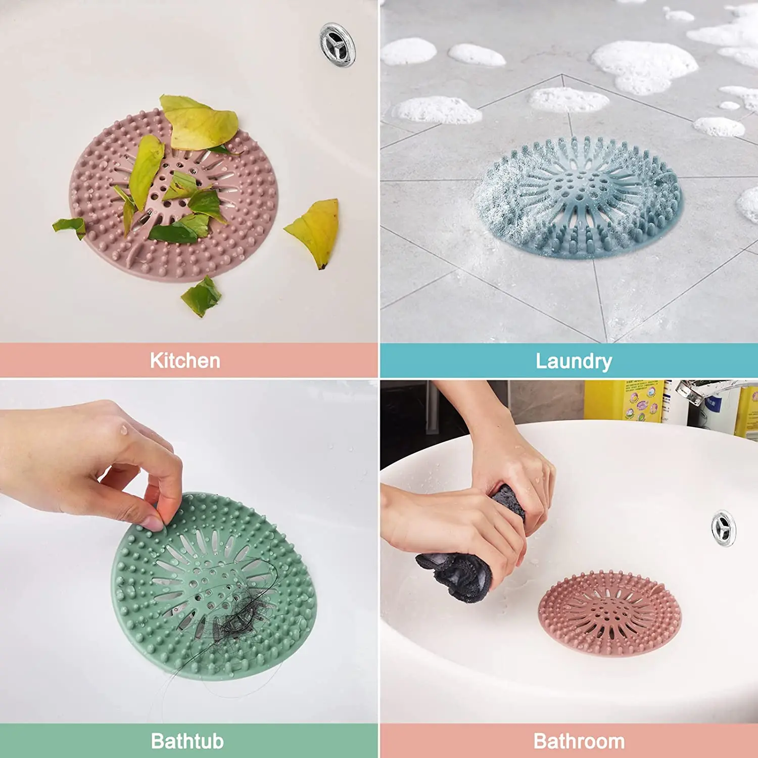 Drain Stickers To Catch Hair Drain Hole Hair Collector, Shower Mesh ...