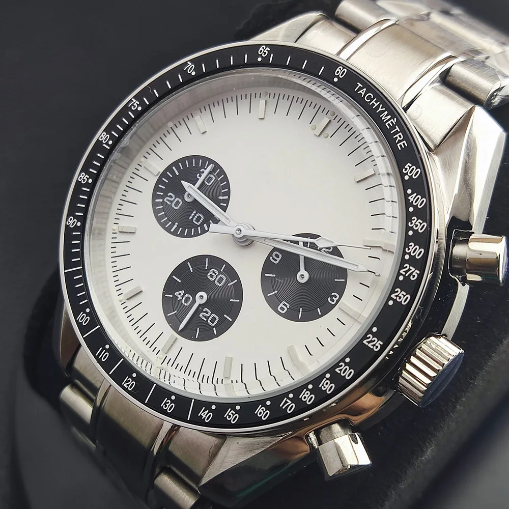 VK63-Watch-Quartz-Movement-Men-s-Watch-New-White-Dial-Sapphire-Glass ...