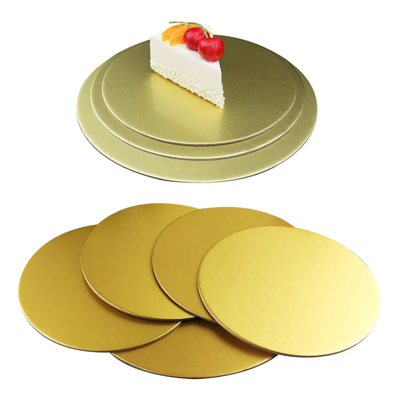 2-3pcs-Round-Cake-Boards-Gold-Paper-Cakeboard-Base-Cupcake-Dessert-Tray ...