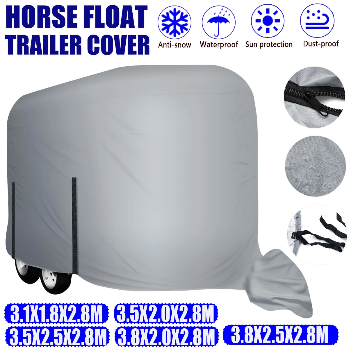 210D Horse Float Trailer Cover & Tow Hitch Cover Waterproof Sun ...