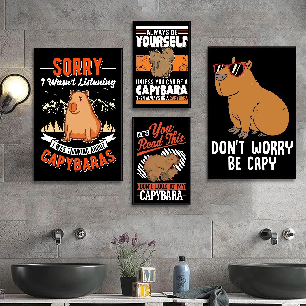 Capybara Animals Poster Classic Vintage Posters HD Quality Wall Art ...
