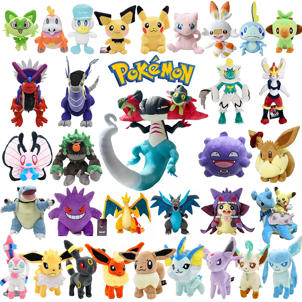 70 Styles Pokemon Plush Toy Dragapult Gengar Pikachu Eevee Evolution ...