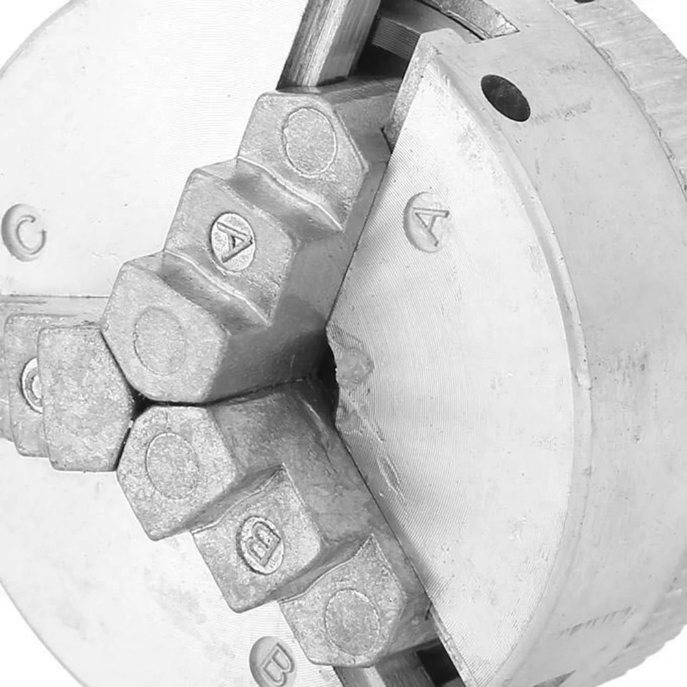 Metal 3 Jaws Manual Lathe Chuck Clamp High Carbon Steel Self-Centering ...