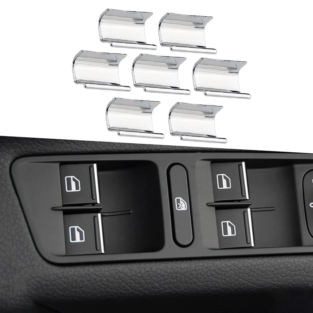 ABS Chrome Car Window Lift Switch Button Sequin Trim For Volkswagen VW ...