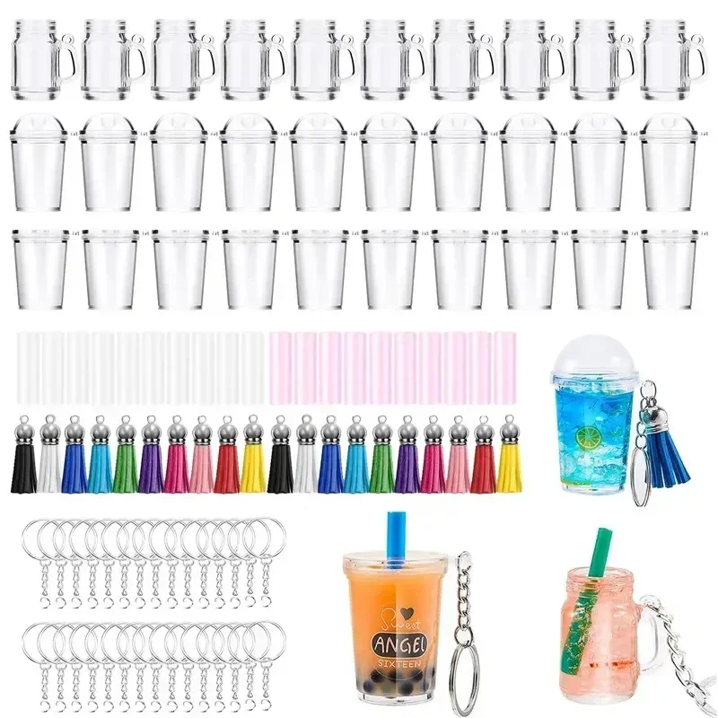 Mini milk tea key chain accessories, Bubble Tea Cream casting Kit, Mini ...