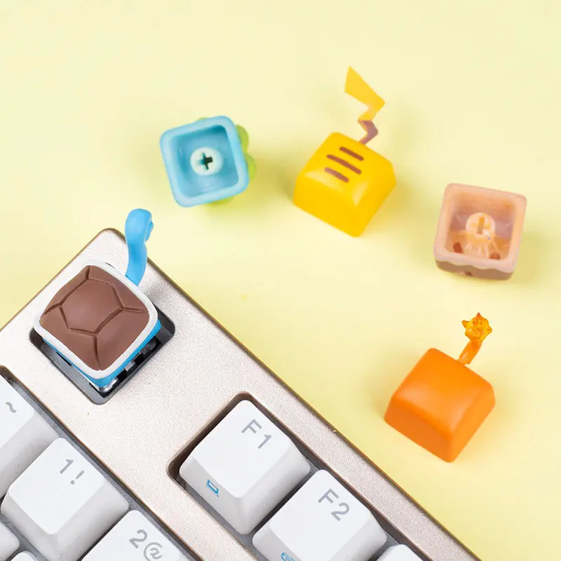 Pokemon Resin Keyboard Keycap Cartoon Figures DIY Model Pikachu ...