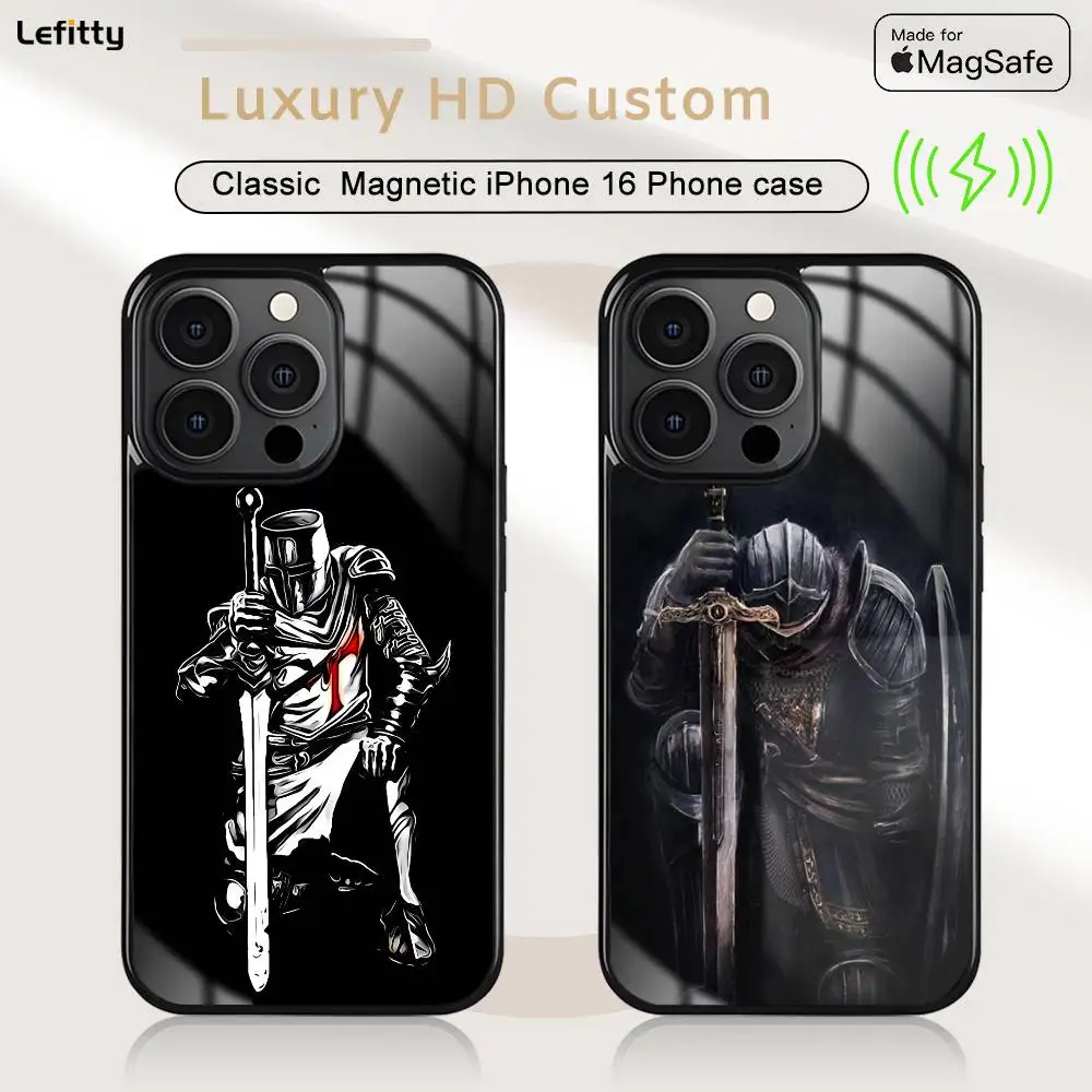 Cool Templar Knight Phone Case MagSafe Magnetic for iPhone 16 15 14 13 ...