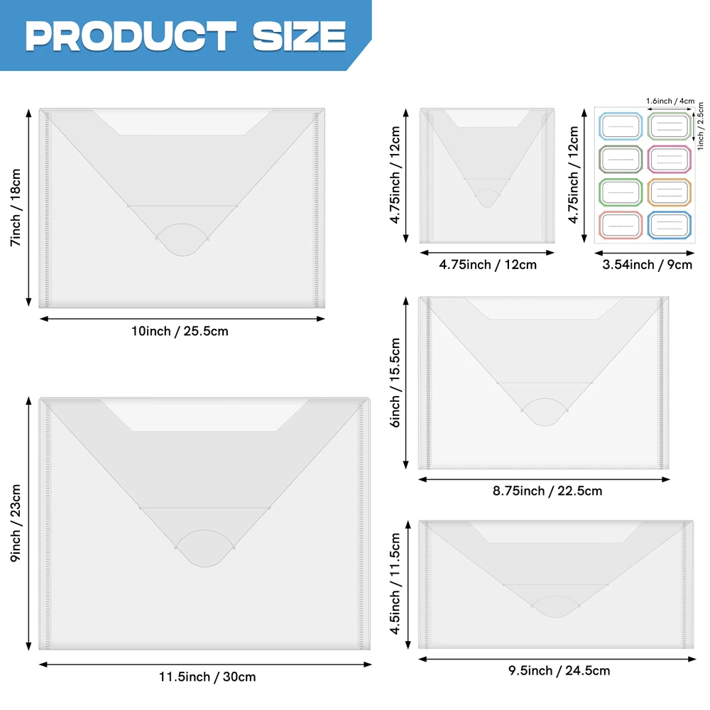 Plastic-Storage-Envelopes-with-Colorful-Label-StickersTo-Store-Organize ...