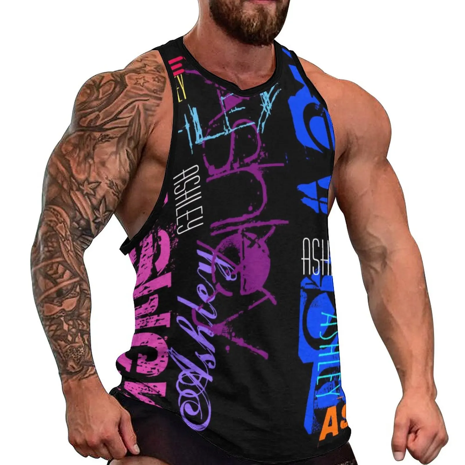 Word-Graffiti-Print-Tank-Top-Letters-HWC-Fashion-Tops-Beach ...