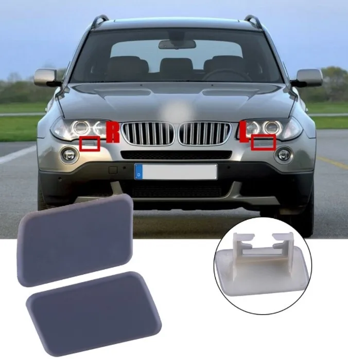2Pcs-Front-Bumper-Headlight-Spray-Cover-Cleaning-Cover-For-BMW-X3-E83 ...