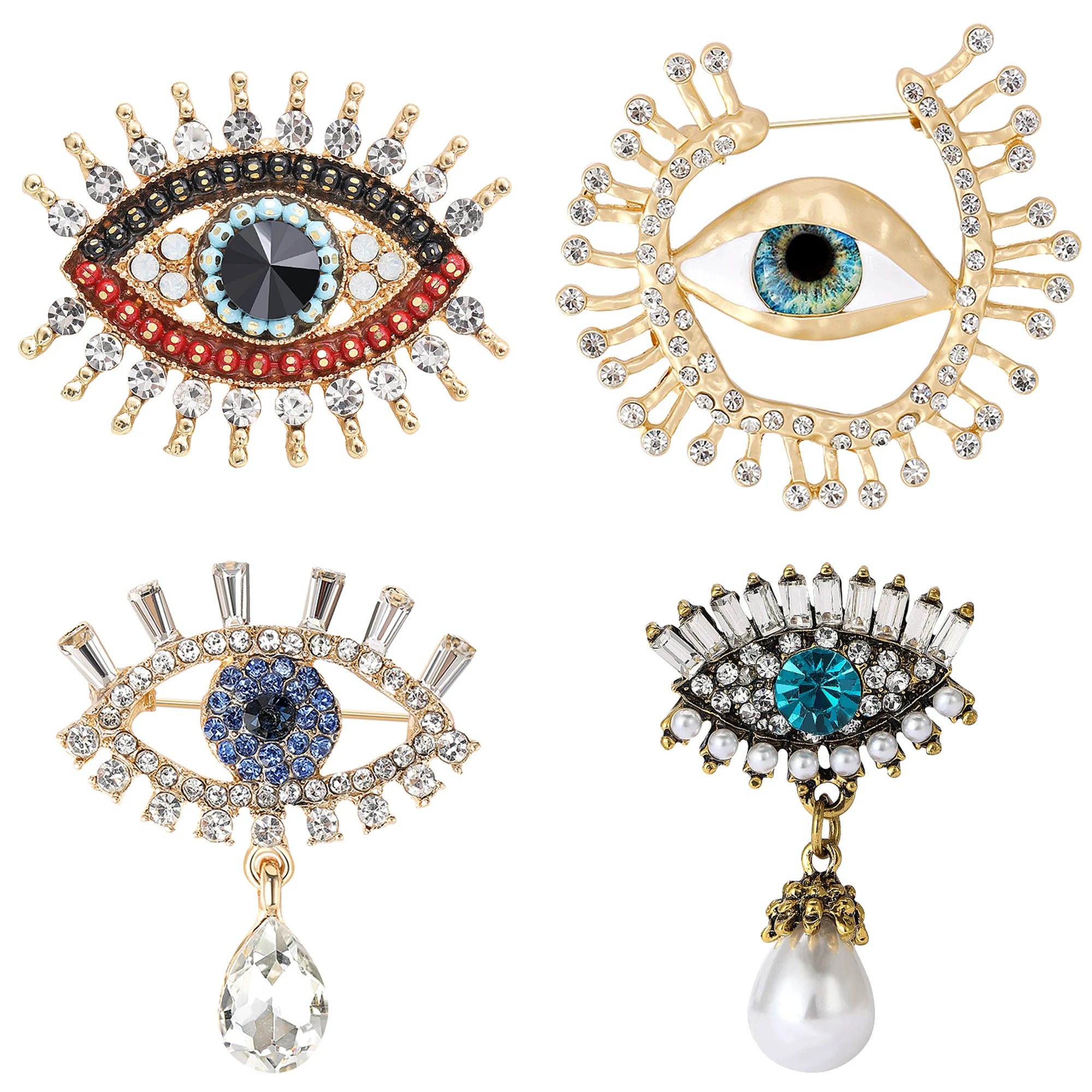 Rhinestone-Evil-Eye-Pins-for-Women-Eyes-Brooches-Banquet-Party-Backpack ...