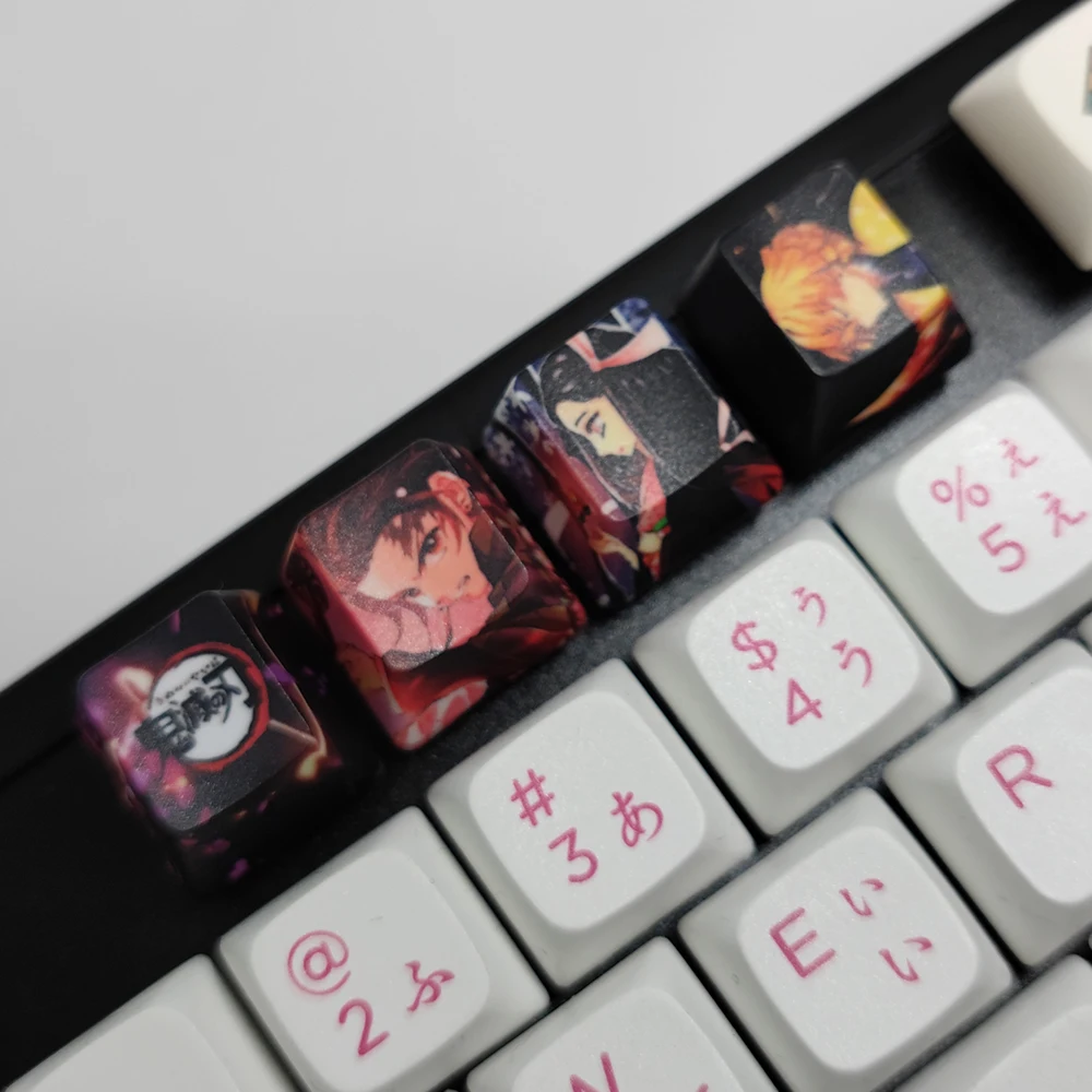 Japanese Anime Tanjirou Nezuko Zenitsu Design Keycaps Sublimation Pbt ...