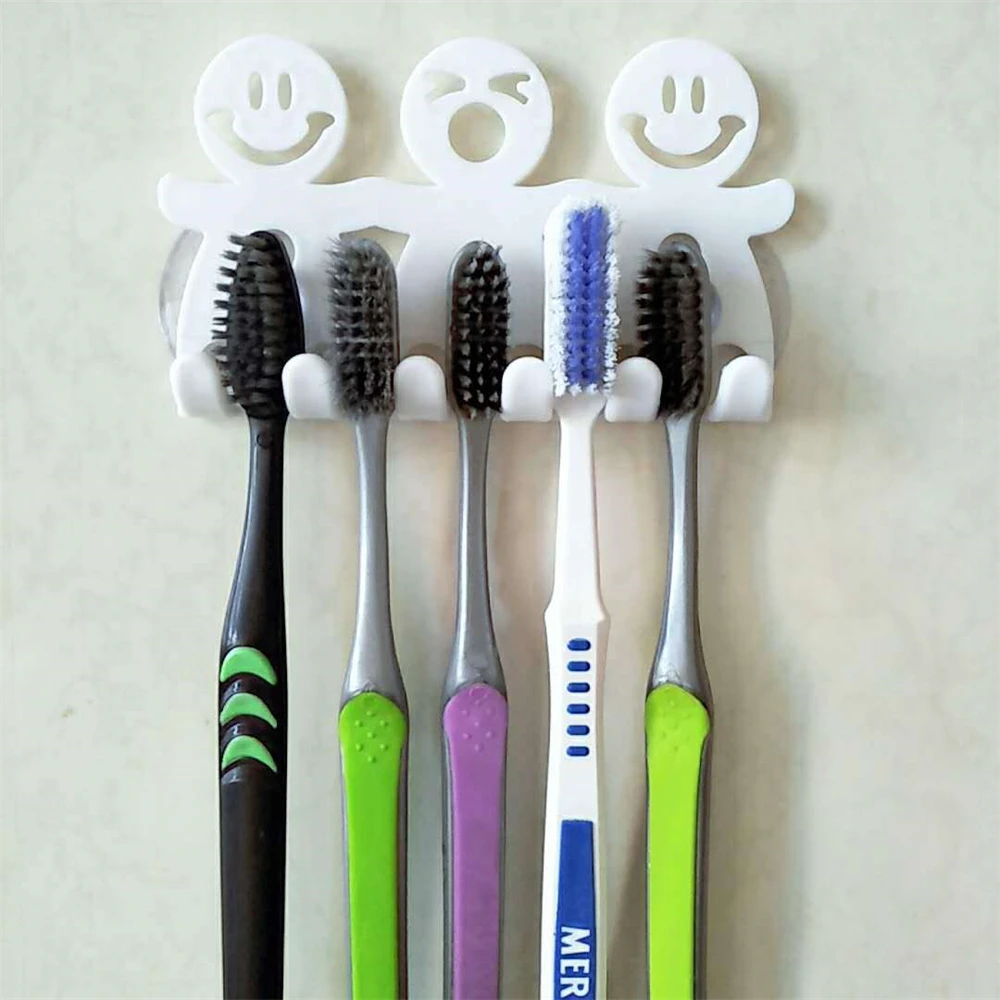 Bathroom-Suction-type-Toothbrush-Holer-Cute-Smiley-Toothbrush-Rack-for ...