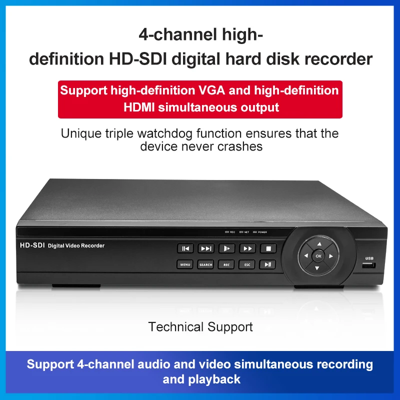 4CH SDI Video Recorder for CCTV/Medical - HD Recording & Multi-Stream ...