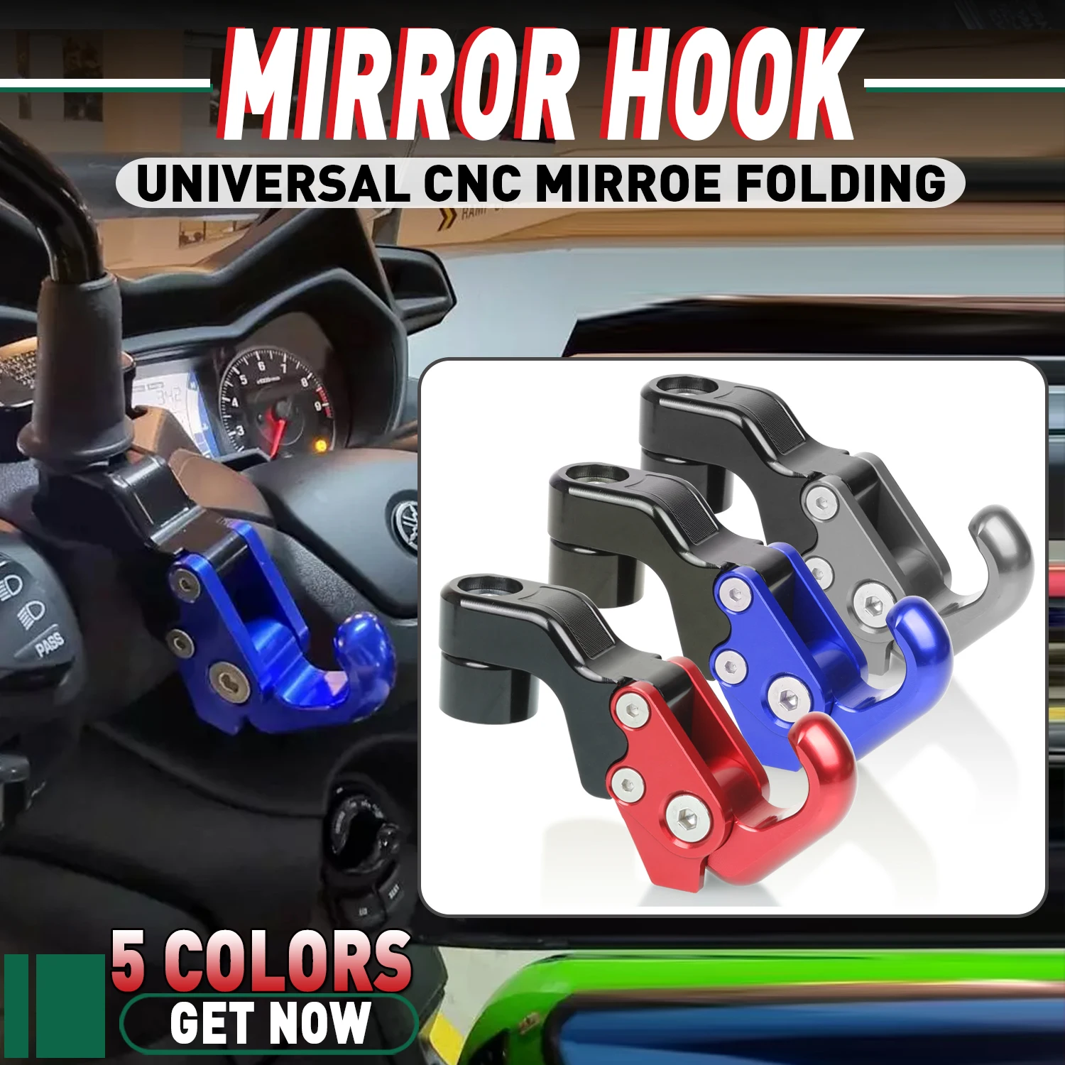 FOR-YAMAHA-NMAX155-NMAX160-XMAX250-XMAX300-Motorcycle-CNC-Mirror-Hook ...