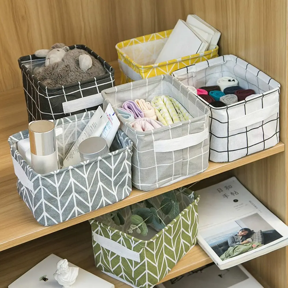 Folding-Linen-Desktop-Storage-Box-Waterproof-Toy-Sundries-Storage ...