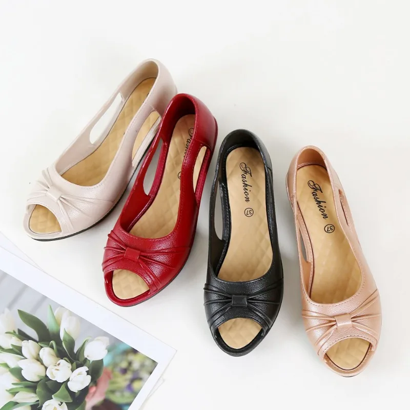 New Women's PVC Plastic Sandals Casual Summer Mother's Solid Color Peep ...